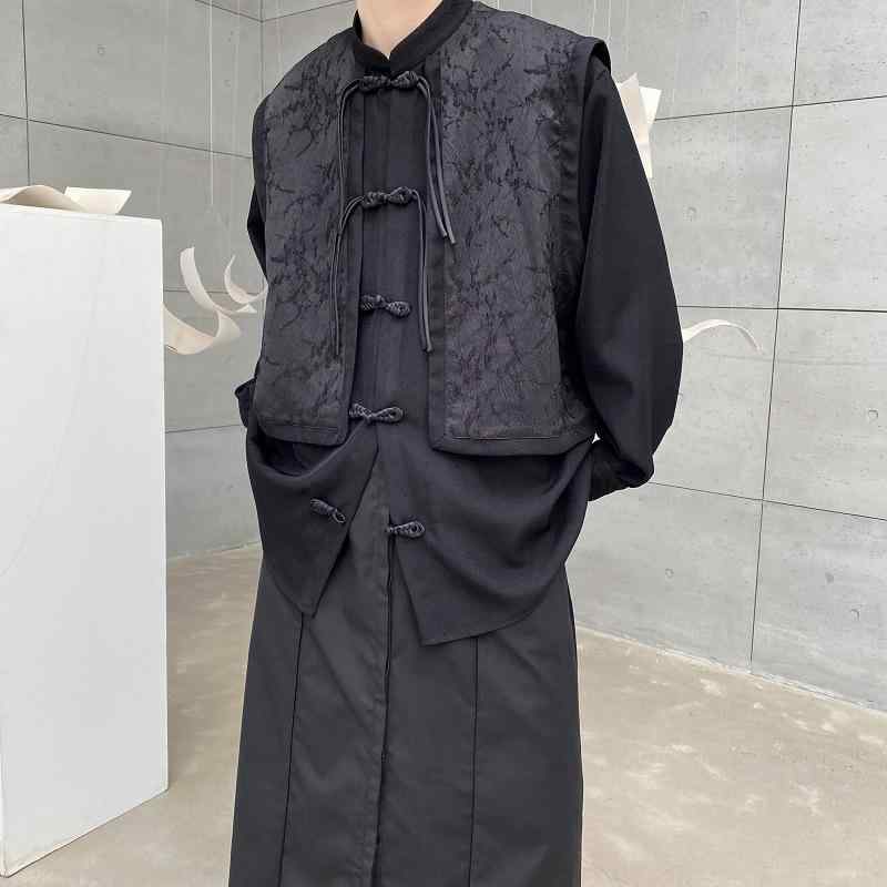 シャツ レディース チャイナ風 トップス レトロ デザイン ブラウス 重ね着風 春秋 モード系
