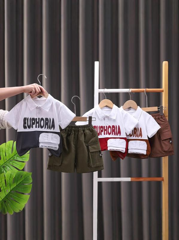 子供服 夏服 半袖ポロシャツ 上下セット 小童 韓国風 かわいい おしゃれ