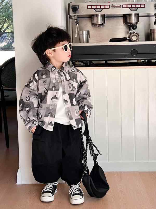 シャツ キッズ 子供 春秋 かわいい おしゃれ 羽織り 韓国風