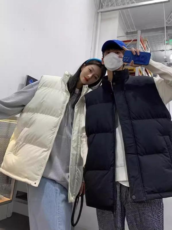 2ベスト 男性用 秋冬 韓国風 カジュアル 暖かい 立襟 袖なし チョッキ 普段使い アウトドア