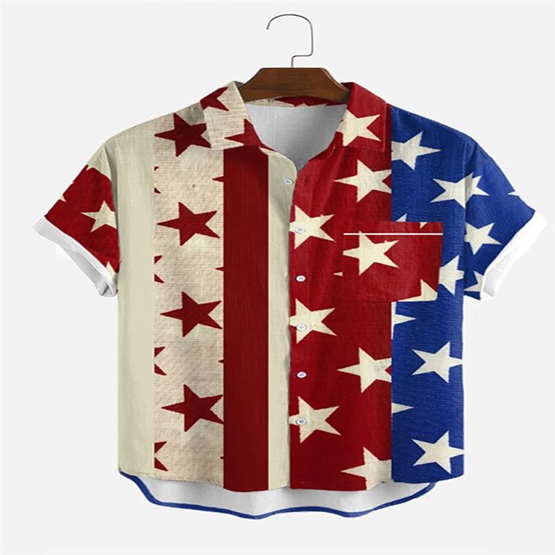 シャツ 男性用 半袖 トップス 3Dデザイン 襟付き ボタンダウン おしゃれ着 カジュアルスタイル