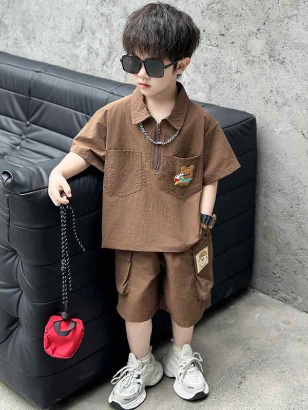 ポロシャツ 男の子 キッズ 子供 夏服 半袖 セットアップ 子供服 スポーツ おしゃれ ボーイズ サマー スタイル