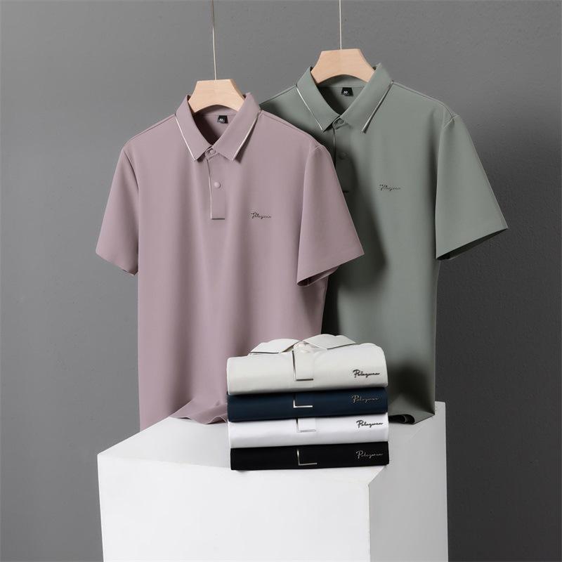 ポロシャツ 男性用 高品質 半袖 Tシャツ 紳士 スリムフィット トップス 接触冷感 吸湿速乾 ビジネス カジュアル