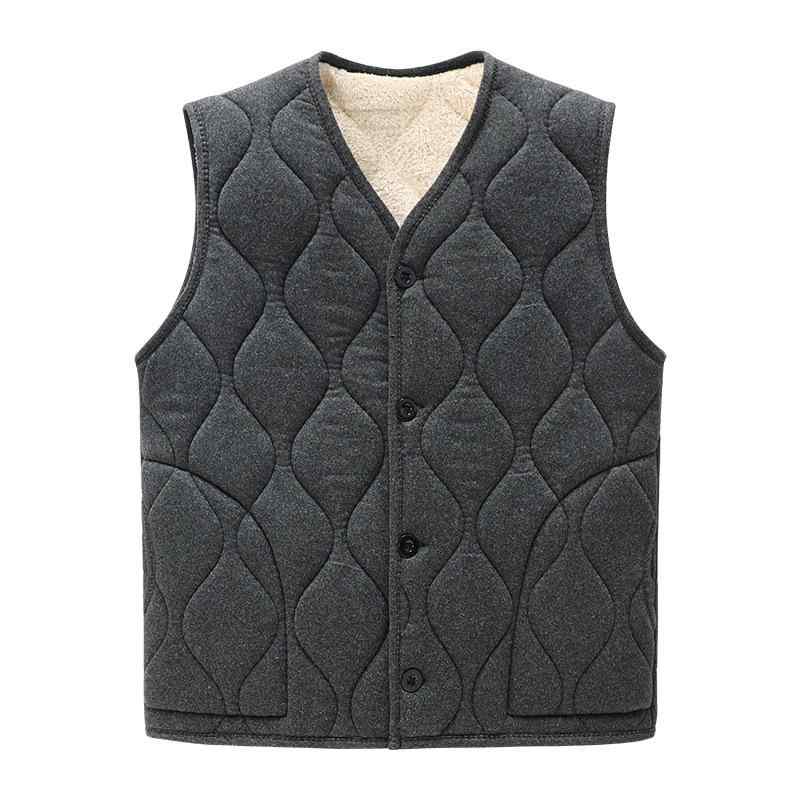 2ベスト 男性用 シニア 中綿入り あったか 防寒 チョッキ 暖かい 羊羔绒 高齢者 向け 秋 冬 服 厚手