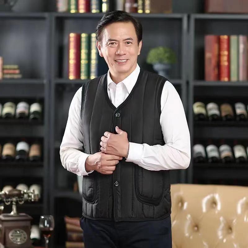 馬甲 男性用 ブラック 防寒 チョッキ 色 サイドポケット 秋冬