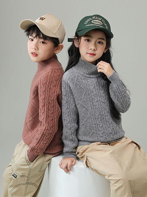 ニット キッズ 厚手 ウール セーター 男の子 女の子 子供 向け トップス インナー 防寒