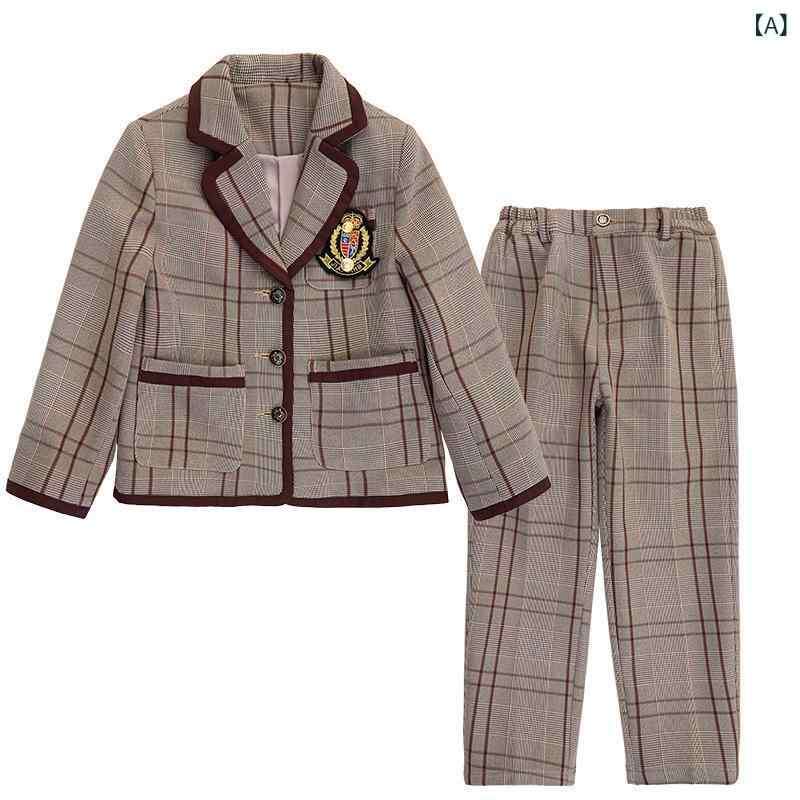 制服 子供用 フォーマルスーツ 春秋物 ストライプ柄 小学生 幼稚園 園服 上下セット 2点セット イングリッシュスタイル 入学式 卒業式 発表会 結婚式 記念撮影