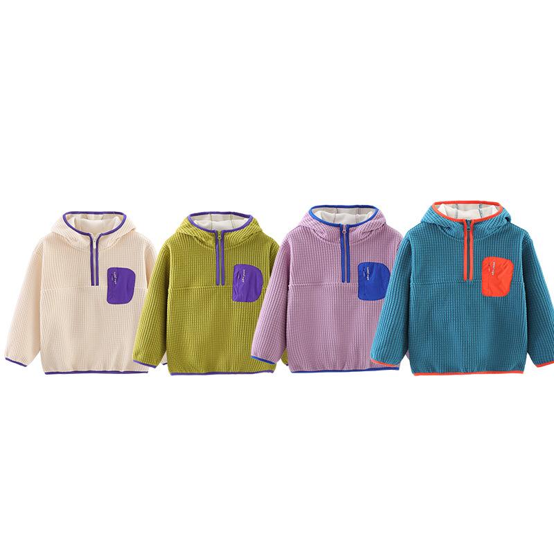 子供服 パーカー 春秋 男女兼用 裏起毛 暖か 上着 厚手 スポーツ プルオーバー 中学生 高校生
