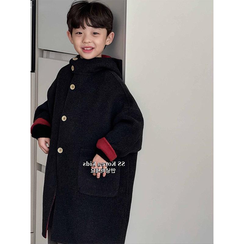 コート キッズ 男の子 中綿入り フード付き 秋冬 韓国 子供服 ミドル丈 アウター 防寒 暖かい おしゃれ