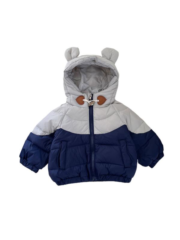 ベビー服 男の子 秋冬 ダウンジャケット 撞色 アウター 軽量 暖かい 防寒着