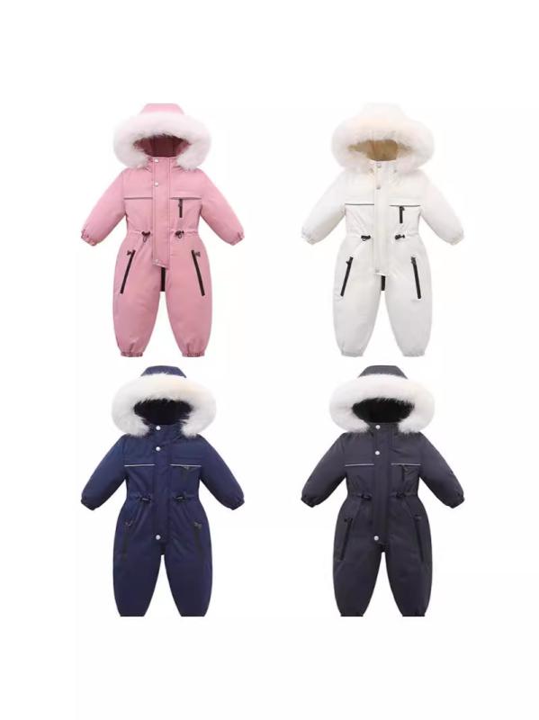 スキーウェア ベビー服 ロンパース ジャンプスーツ 秋冬 子供服 カバーオール 防寒着 普段使い アウトドア・面料名称: 尼ロン・无骨工艺: 否・适合季节: 冬季・袖长: 長袖・是否连帽: 連帽・AQL抽检标准: 无・平车针距12~14针/...