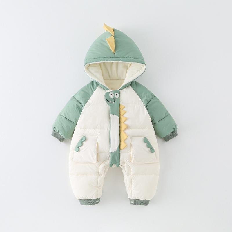 ベビー服 冬物 裏起毛 コットン カバーオール 男の子 超かわいい ハーネス ジャンプスーツ 冬 外出着 防寒着