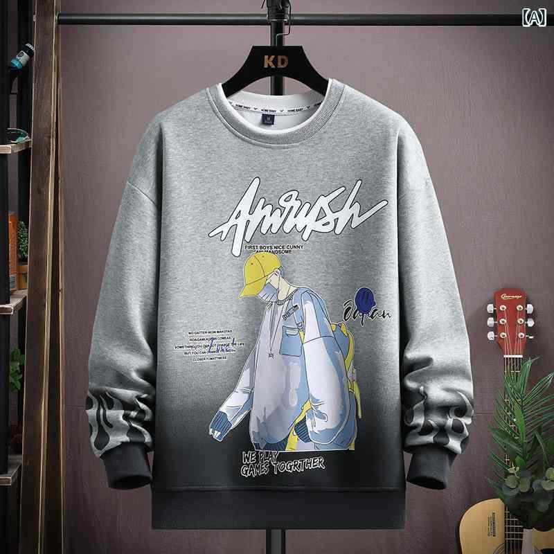 パーカー 男の子 ジュニア 長袖 Tシャツ ゆったり トップス 春秋 12歳 13歳 14歳 15歳・スタイル: 简约・款式: 套头・是否连帽: 不连帽・厚薄: 加绒・主面料成分: 聚酯纤维（涤纶）・主面料成分の含量: ・面料名称: 化纤类...