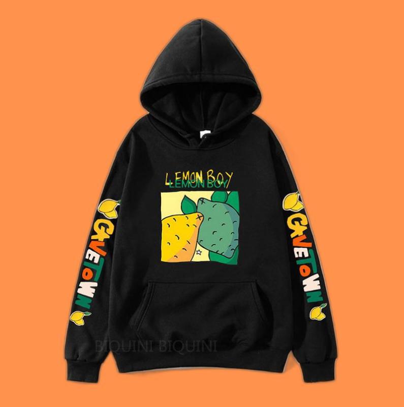 パーカー メンズ CAVETOWN レモン ボーイ プリント プルオーバー トップス カジュアル スタイル・スタイル: 欧美・款式: 套头・领型: 翻领・袖丈: 長袖・是否连帽: 连帽・厚薄: 加绒・主な素材: 綿・主な素材の含有量: 40...