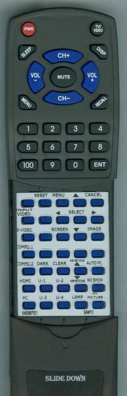 SANYO CXSF、6450687631、PLVZ3用交換リモコン。Redi-Remotesは補助デバイスを制御するようにプログラムすることはできません。 それらはコントロールするために設計された特定のユニットのすべての機能を実行します。...