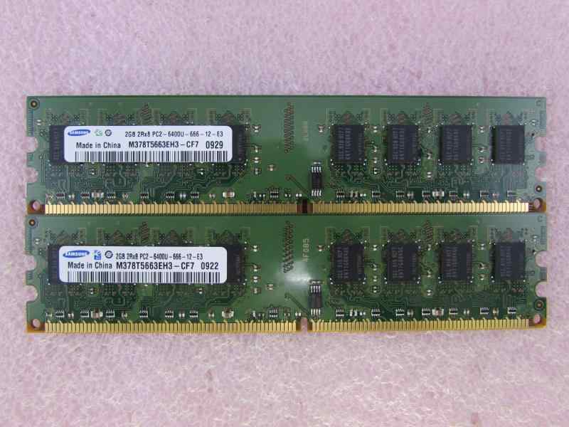 Samsung M378T5663EH3-CF7 4GB (2GB x 2) PC2-6400U DDR2 800 非ECC 非バッファー メモリーキットメーカー: Samsung M378T5663EH3-CF7。メモリータイプ: 240...