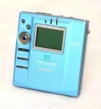 SHARP　シャープ　MD-MT77-A　ブルー　ポータブルMDレコーダー　（小型MDプレイヤー/再生/録音）　MDLP対応