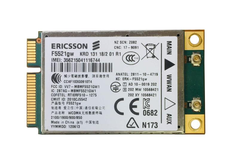 ERICSSON F5521gw HSPA+ 21Mbps WWAN GPS内蔵 3G ワイヤレスWANカードERICSSON F5521gw Mobile Broadband ModuleSIMフリー・アンロックモデルカード、GPS機能標...
