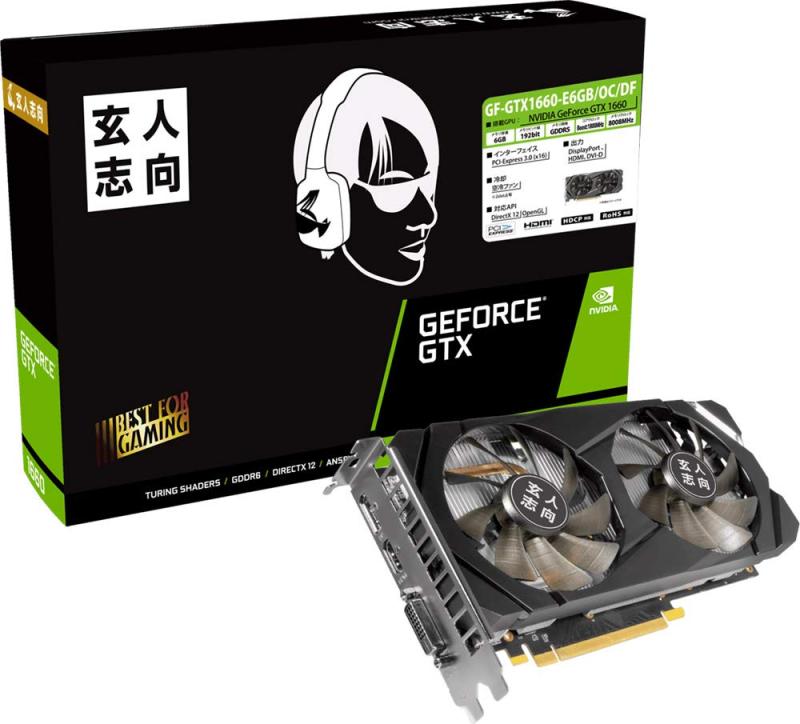 玄人志向 NVIDIA GeForce GTX 1660 搭載 グラフィックボード 6GB デュアルファンモデル GF-GTX1660-E6GB/OC/DFNVIDIA GeForce GTX1660 6GB デュアルファン搭載モデルファン...