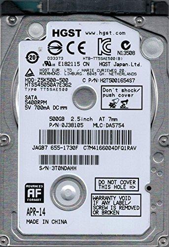 HGST hts545050 a7e362 P / N : 0j38105 MLC : da5754 Mac – 655 – 1730 F 500 GB Hitachi