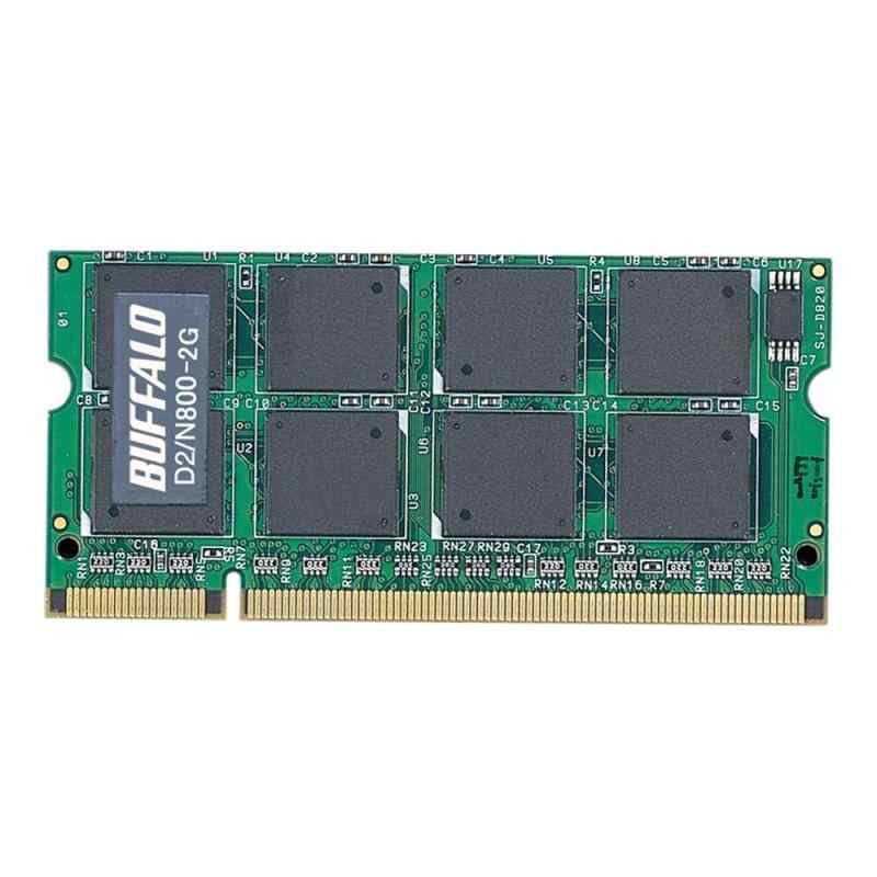 BUFFALO ノートパソコン用DDR2メモリー 【 2GB 】 PC2-6400 800MHz 200Pin DDR2 S.ODIMM [ D2/N800-2G ]4981254217429