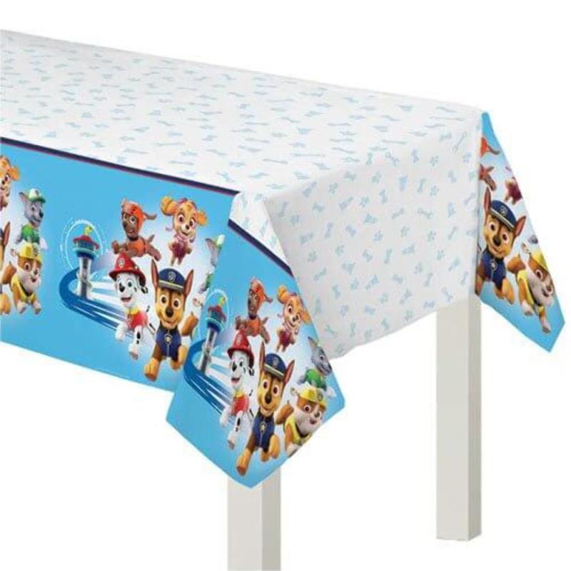 パウパトロール グッズ テーブルカバー ブルー パーティ 誕生日 テーブルウェア デコレーション 男の子「PAW Patrol Adventures」ブルーとホワイトのプラスチック製パーティーテーブルカバー1枚。サイズ:幅54インチ、長さ9...