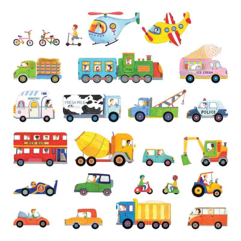 DECOWALL DS-8015 輸送車 (小) ウォールステッカー デコ 幼稚園 保育園 子供部屋 DIY 用 壁転写 シール ウォールアート シール 男の子 女の子 10代 こども バスルーム デコレーション ビニール 寝室Ԇ...