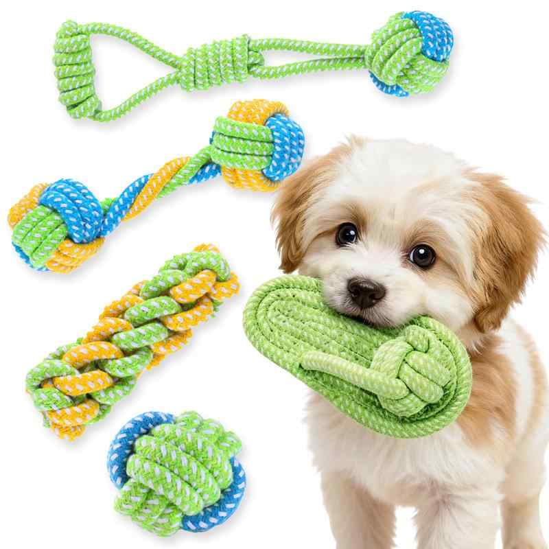 [Byarei] 犬 おもちゃ ロープ 【5個セット】 高密度 100%天然コットン 丈夫 犬用玩具 噛むおもちゃ 小・中型犬 ストレス解消 歯磨き 耐久性 清潔 運動不足解消 室内遊び お留守番 歯固め 歯周病【高密度100%天然コットン...