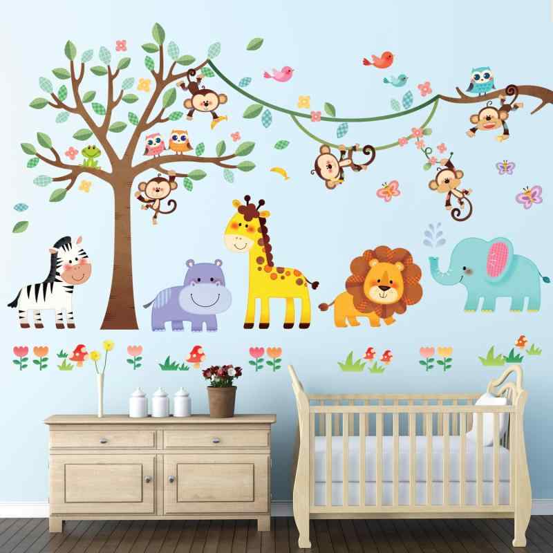 DECOWALL SG-2113 森の動物と木 ウォール ステッカー デコ 幼稚園 保育園 子供部屋🌻よく遊びよく学べ - 私たちの頭脳がよく学ぶには、遊びを通すのが一番です。Decowallステッカーは優れた教育ツールであ...