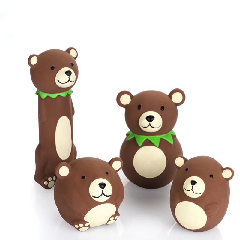 Chiwava 4個 きしむラテックス犬のおもちゃ 面白いヒグマセット ペットインタラクティブプレイ 小型中型犬用無毒のラテックスゴム製、詰め物は入っておりません。柔らかな質感に仕上げられたこの小型犬用スクィーキートイは、握ったり押したりす...