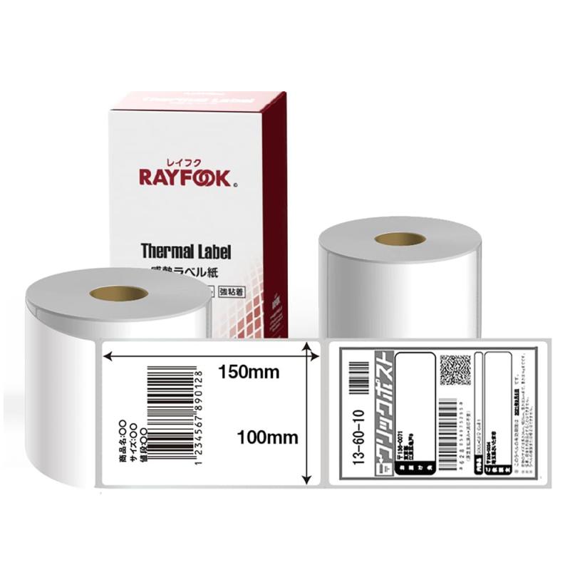 RAYFOOK 感熱ラベルシール クリックポスト対応 A6サイズ相当100×150mm サーマルラベルプリンター用 業務用 強粘着 耐水。FBA出品者向け配送ラベル、日本郵便 clickpost 、配達 小包 物流、レターパ【RAYFOOK...
