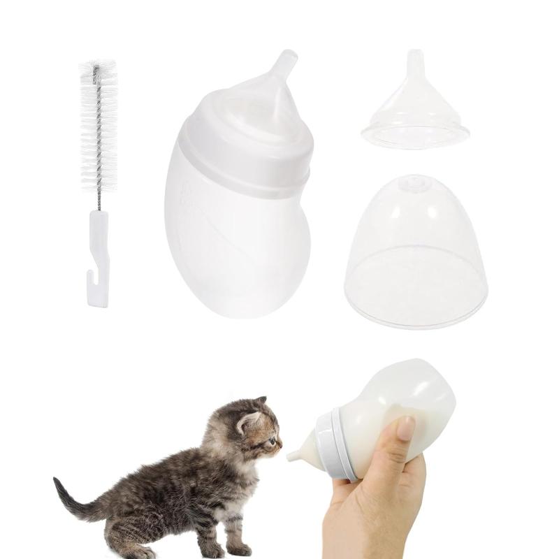 Doyime 子犬子猫授乳(180ml)ペット哺乳瓶 ペット ミルク哺乳瓶 ペットシリコン乳首 栄養補給 水分補給 窒息防止ペットシリコン乳首 小動物用 哺乳 看護用品【小動物に最適】この授乳ボトルは小動物用に設計されており、亜犬、亜猫など...