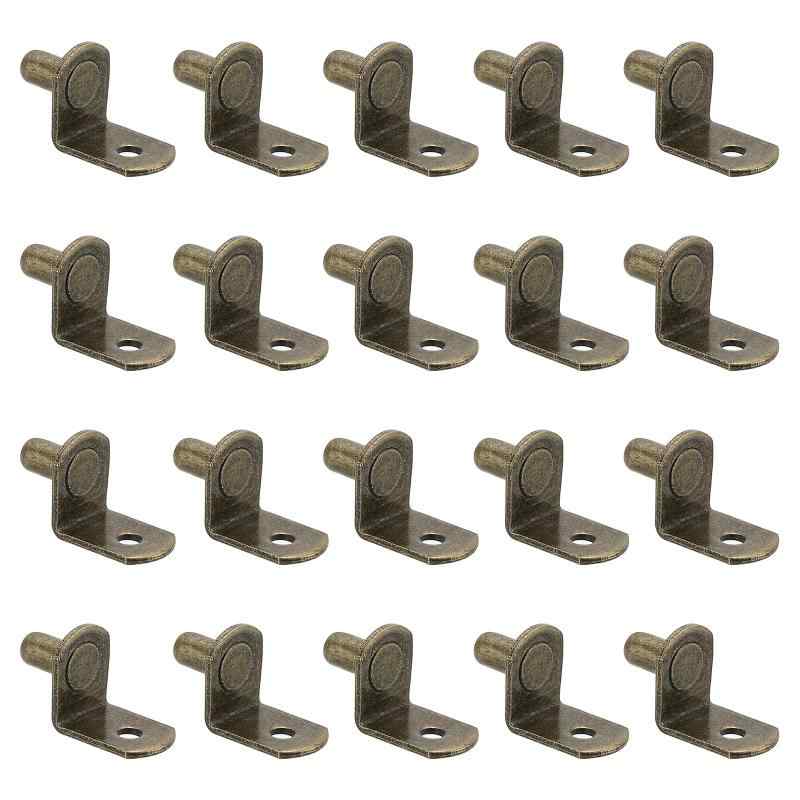 PATIKIL 棚用ペグピン 1/4" 20個 L字型棚ピンホルダー キャビネット棚サポートピン 棚 本棚 クローゼット 家具 用 ブロンズトーンピン直径: 6mm / 1/4"; ピン長さ: 10mm / 0.39&q...