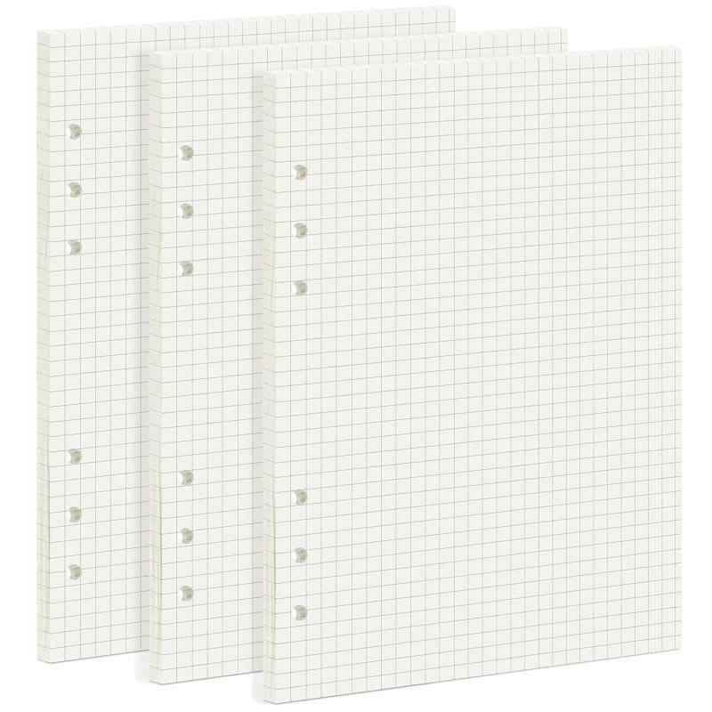 システム手帳用リフィル A5サイズ 6穴 45枚*3冊 システム手帳 ルーズリーフ バインダー メモ ビジネス手帳 リフィル用紙 詰め替え用紙【素材】ホワイト紙より目に優しいクリーム厚紙を採用しています。コピー用紙より厚く、裏抜けしにくいで...