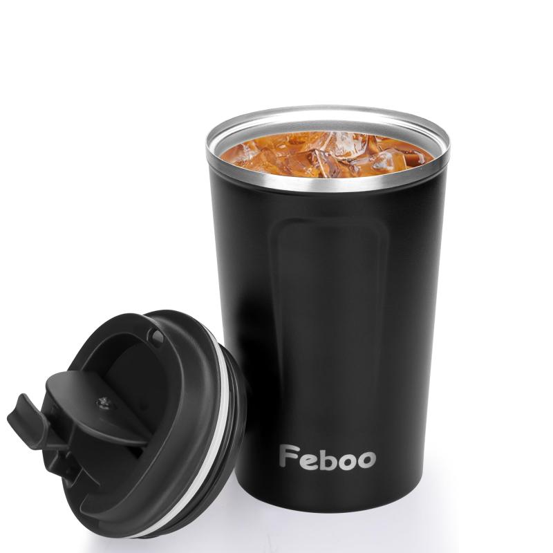 Feboo タンブラー 380ml / 510ml ステンレス製 コーヒーカップ｜6〜8時間 保温・保冷｜タンブラー 蓋付き・防漏設計｜オフィス・車内・日常使いに最適保温6〜8時間｜真空二重構造とステンレス素材の組み合わせにより、飲み物の温...