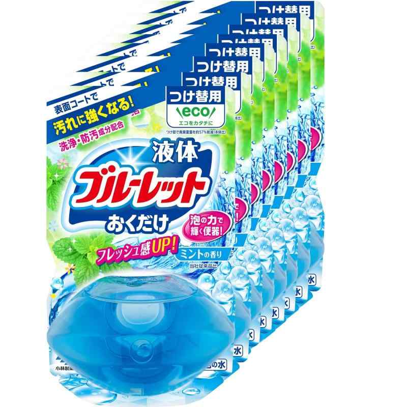 【まとめ買い】液体ブルーレットおくだけ ミントの香り 詰め替え用 70ml×8個 トイレタンク芳香洗浄剤 小林製薬水洗トイレ用芳香洗浄剤流すたびに便器表面をコートし、汚れの付着を抑える除菌率99%です。**すべての菌を除菌するわけではありま...
