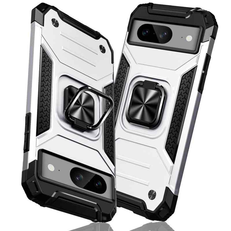 TMUJWS Google Pixel 8 用ケース リング 衝撃吸収 耐衝撃 TPU+PCバンパー 二重構造 米軍MIL規格 全面保護カバー 滑り防止 車載ホルダー対応 擦り傷防止 滑り止め 軽量 薄型 グーグル ピクセル 8 用ケ対応機...