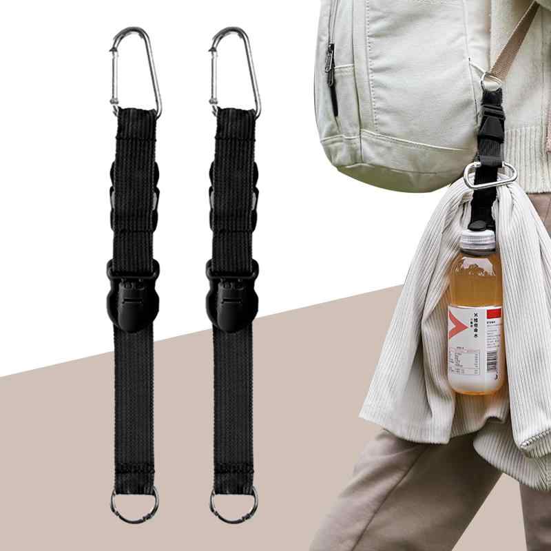 ZeniMart 旅行に便利なコート留めベルト ジャケットホルダー リュック ベルト ワンタッチ 荷物ストラップ ジャケットホルダー 両手解放 カバン スーツケース フック 便利グッズ 多用 調整可【高耐久設計｜強力ロック＆高品質素材】ポリ...