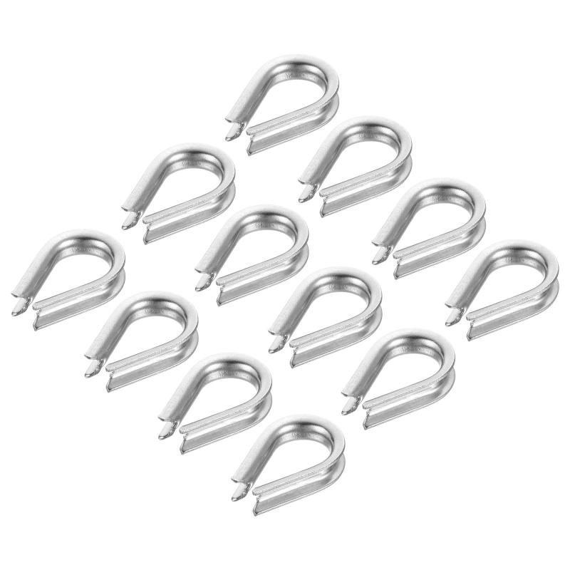 PATIKIL M2 ステンレス鋼 指ぬき 30個入り ワイヤーロープシンブル 1.5mmの直径 ワイヤーロープケーブル索具サイズ： 1.5mm; 全長： 19mm; 外幅: 12mm; 内幅: 8mm; 包装内容明細書：30 x ワイヤー...