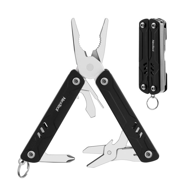 NexTool Mini Sailor マルチツール【多機能ツール】万能マルチツールはペンチ、ラジオペンチ、標準ペンチ、ワイヤーループペンチ、蓋開け、栓抜き、マイナスドライバー、プラスドライバー、ハサミ 、ナイフ キーリング、カード取り外し...