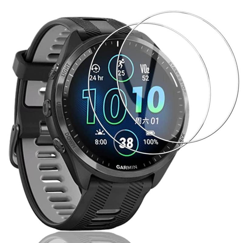 [Gosento]For Garmin Forerunner 965 ガラスフィルム 2.5Dラウンドエッジ加工 日本旭硝子素材AGC 高透過率 強化ガラスフィルム 硬度9H Garmin Forerunner 965 対応【2枚セット】高...
