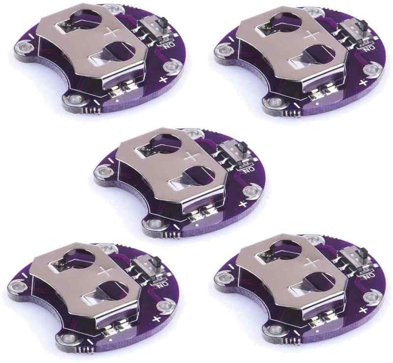 Hailege 5個セット LilyPadコインセルバッテリーホルダーCR2032バッテリーホルダーケースCR2032 Arduino用バッテリーマウントモジュール特徴：CR2032バッテリーマウントモジュールLilyPadコイン型電池ホル...