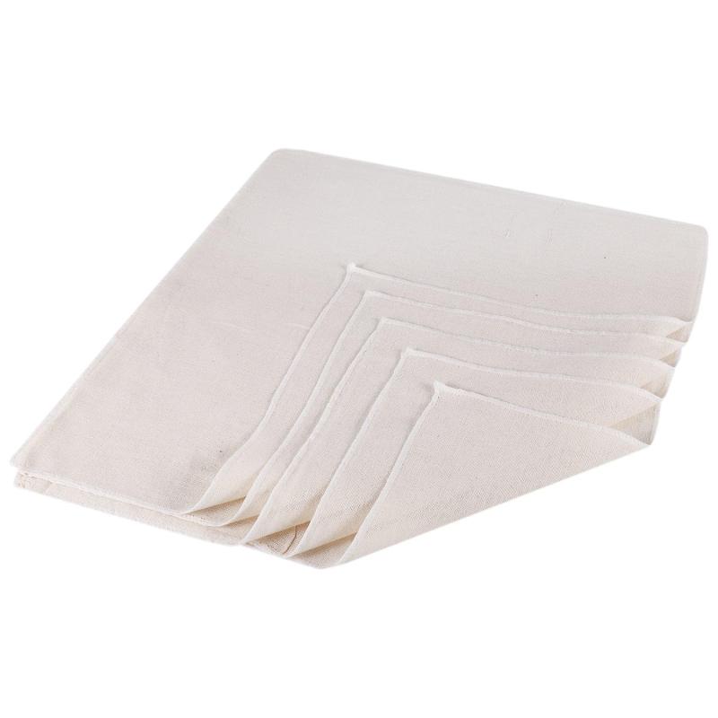 Limnyves 料理用モスリン布、5パック（50X50CM）、無漂白、コットンの再利用可能で洗えるチーズクロス、濾過用非常に用途が広い：複数の目的に使用できます。つまり、モスリンクロスは、DIYプロジェクト、クリーニング、衣類、張り、カー...