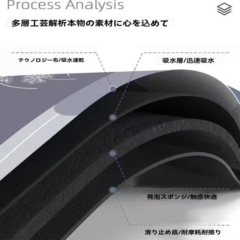 トイレマット 大判 60x90cm 吸水 速乾 抗菌 防臭 滑り止め付き 天然ゴム 洗える U型 ロング トイレ敷きマット上質な素材を使用しており、非常に柔らかく快適な肌触りが特徴です。トイレの空間を優しく彩り、毎日の生活に心地よい癒やしを...