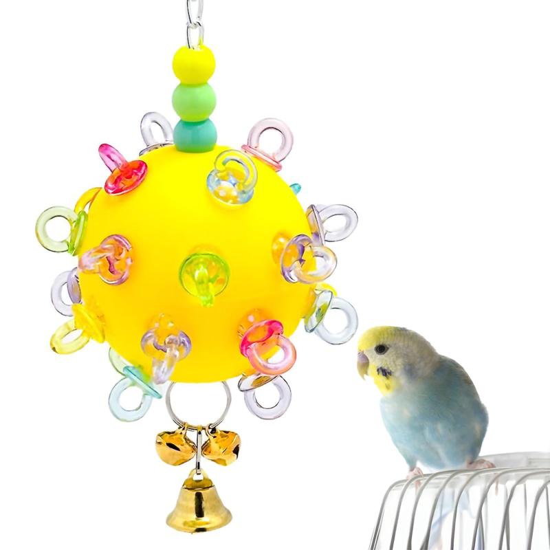 Bornoon インコ おもちゃ 大きいサイズ オウム オウムはおもちゃを噛む 採餌者ボール パラキートチューイントイ 海外製 セキセイインコ 文鳥 小鳥 カラフル かじりおもちゃ アスレチック 珍【魅惑的な色彩】私たちの「明星球」のデザイ...