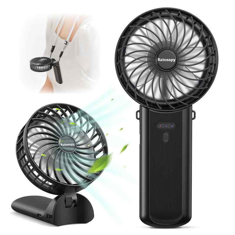 ハンディファン【3WAY変身 2024新登場】携帯扇風機 小型 静音 強力 4段階風量 7枚羽根 Type-C充電式 16H持続稼働 手持ち 首掛け 卓上 180°折りたたみ ミニ 扇風機 ストラップ長さ調整 風量強い 極✨【手持ち/首掛け...