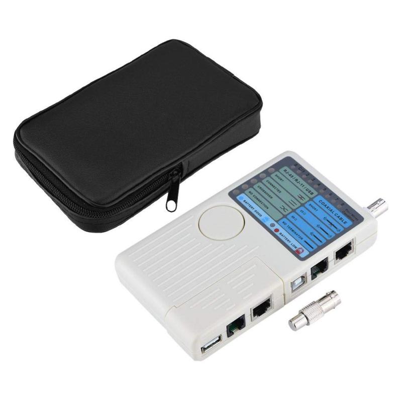Bewinnerネットワークテスター 4 in1機能 RJ45/RJ11/USB/BNCテスター ネットワークマルチケーブルテスター検出器