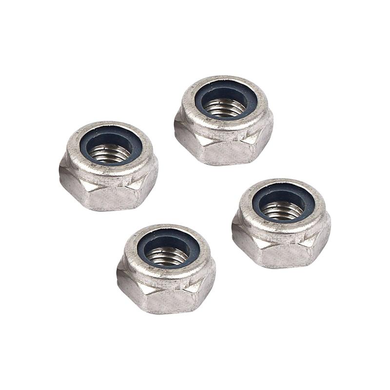 METALLIXITY 六角ロックナットファスナー M10x1.25mm 4個入り 304ステンレス鋼 ナイロンインサート セルフロックナット 車のガレージ用 船舶の機械設備用 シルバートーン[1]: 適用 - あらゆる種類の機械や産業で使...