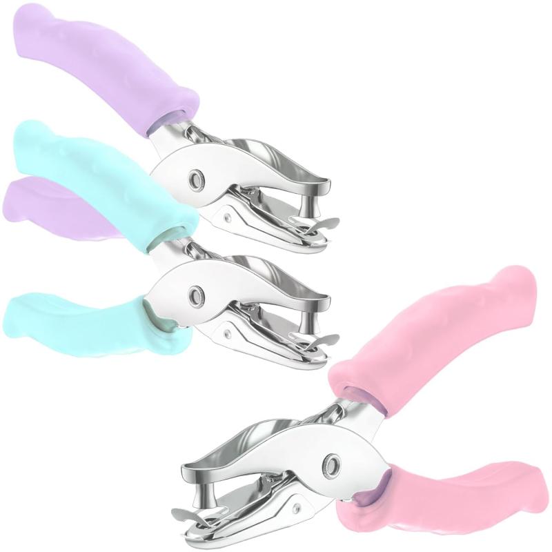 BetterJonny 3色ハンドヘルド金属単孔軟グリップパンチ6 mm丸孔手動穴あけ丸孔パンチ DIY用具プロセススクラップラベル用 [並行輸入品]►【包装】3色の3Pcs紙パンチャーを得ます、丸い穴のサイズは6mmです、あなたの工芸のニ...
