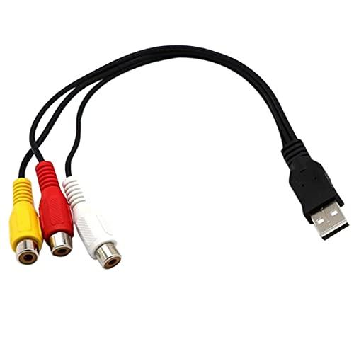 Xsdjasd USB-3ケーブル USBメス - 3 RGBビデオAVコンポジット変換アダプタケーブル コードコネクタリード TV PC DVR用軽量で持ち運びに便利です。コンポーネントコネクタによるサウンドとグラフィックス。このアダプタ...
